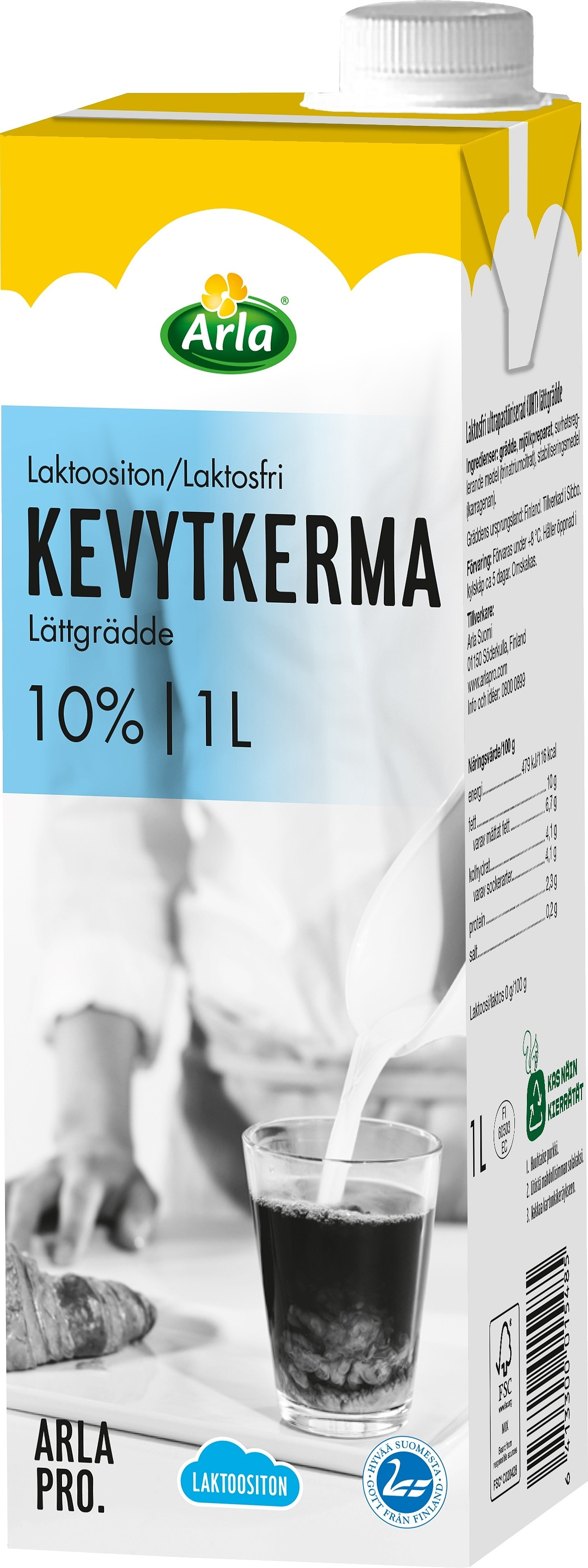 Arla Pro Kevytkerma 10% 1 L UHT laktoositon - Osta netistä laadukkaat lähikasvikset - Porvoon ...